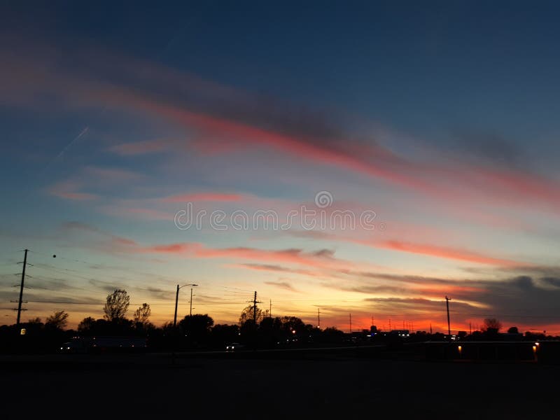 Sun Set Outside of Work on a Beautiful Night Stock Image - Image of ...