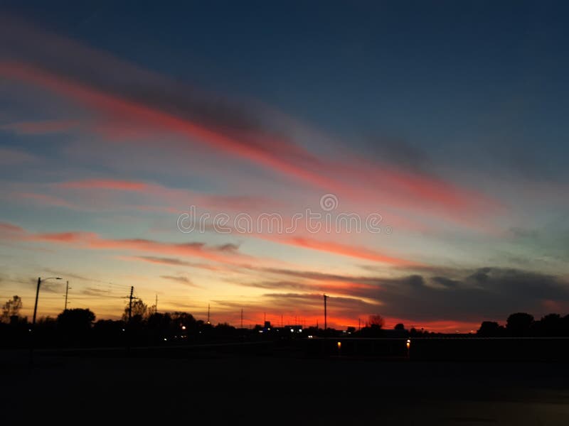 Sun Set Outside of Work on a Beautiful Night Stock Photo - Image of ...