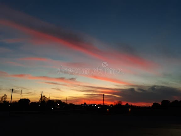 Sun Set Outside of Work on a Beautiful Night Stock Photo - Image of ...