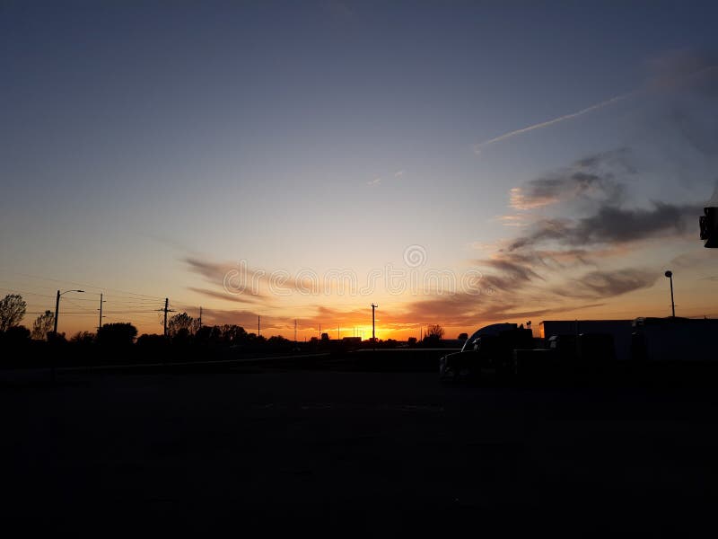 Sun Set Outside of Work on a Beautiful Night Stock Photo - Image of ...