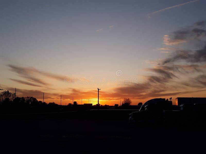 Sun Set Outside of Work on a Beautiful Night Stock Photo - Image of ...