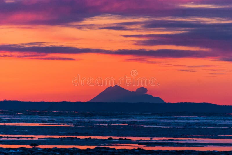 Cook Inlet Anchorage Alaksa Downtown City Skyline Stock Image - Image ...
