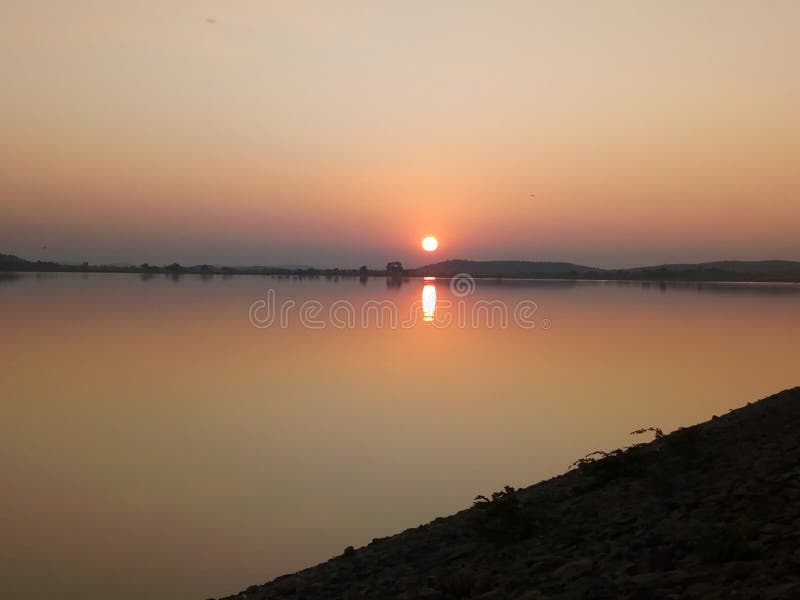 Sun set stock image. Image of mountain, river, rise - 95876197