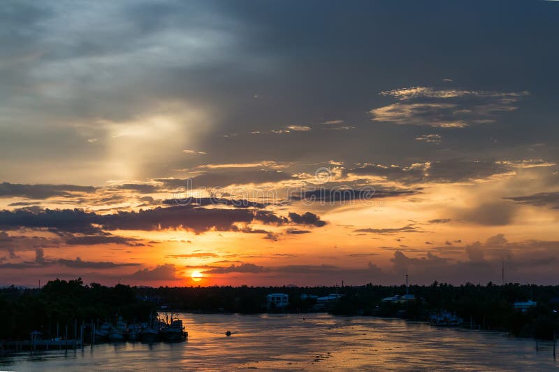 Sun set at river stock photo. Image of bournemouth, view - 50926062