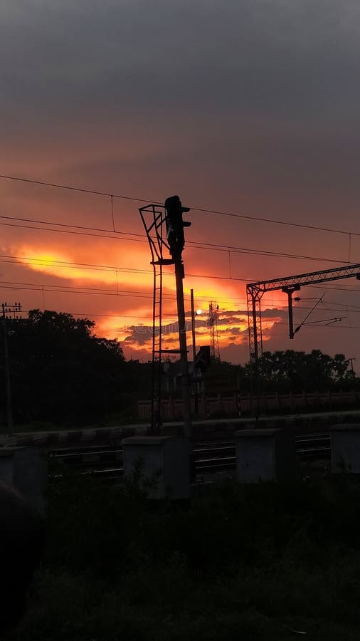 Sun set view stock image. Image of evening, nice, view - 258529037