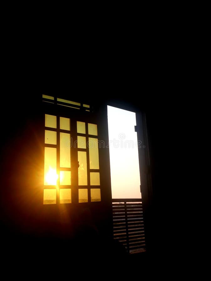 Sun set window side stock photo. Image of sunrise, room - 170085694