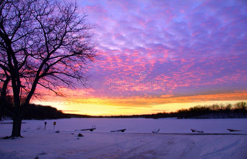 Icy lake at sunset stock image. Image of finland, tranquility - 3212301
