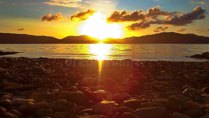Summer Sunsets in Scotland stock photo. Image of pebbles - 192087020