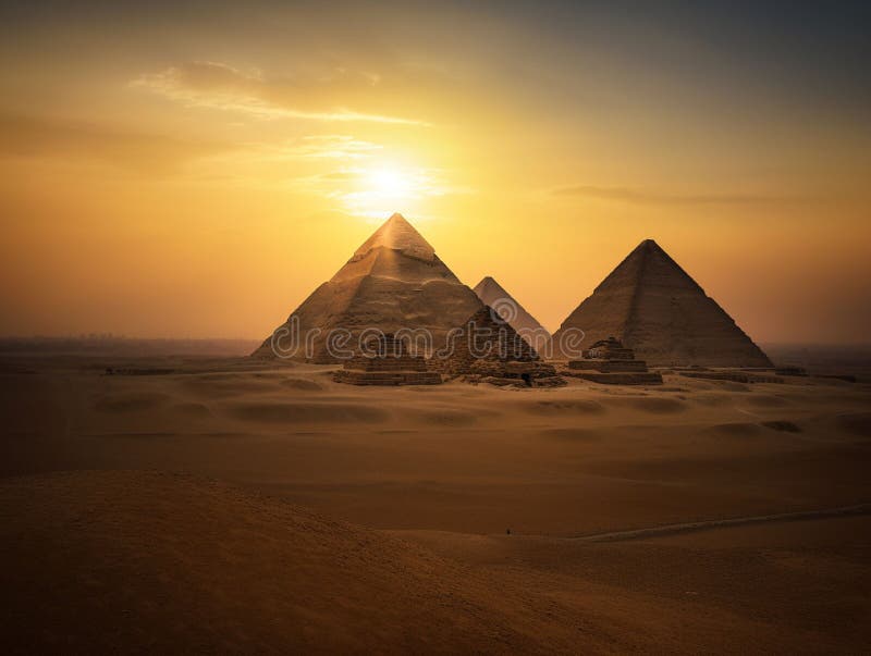 The Ancient Allure of the Great Pyramids Stock Illustration ...