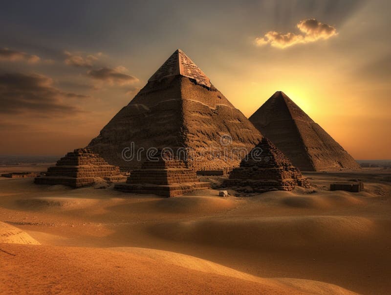 The Ancient Allure of the Great Pyramids Stock Illustration ...