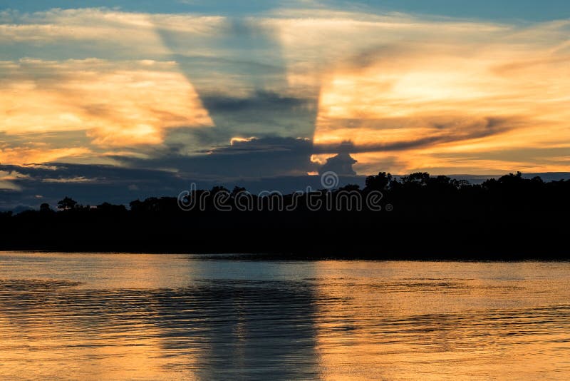 A Sunset at the Javari River Stock Photo - Image of forest, reflections ...