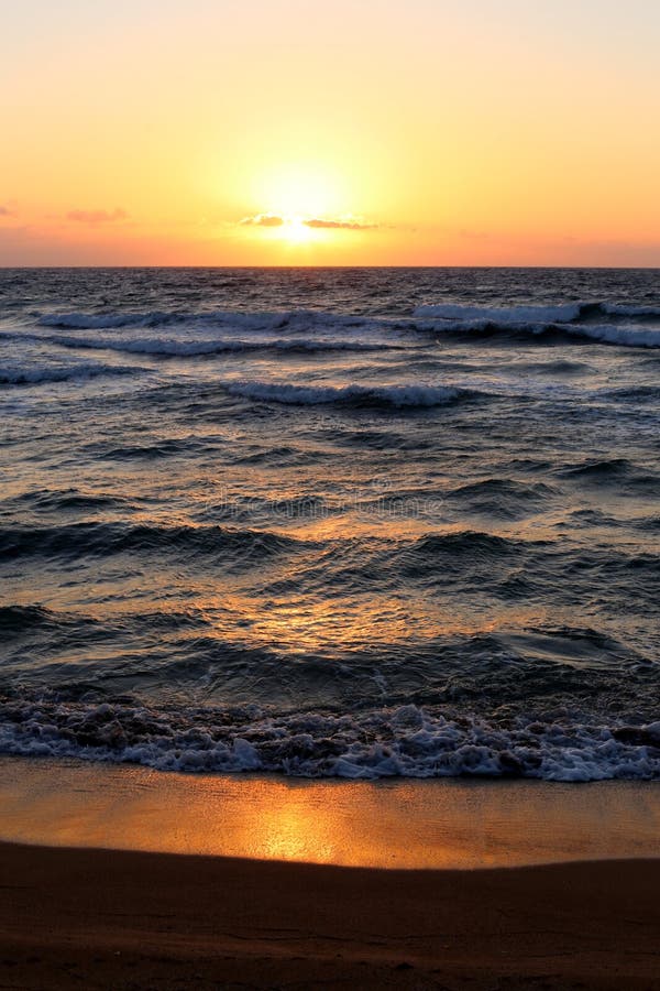 The Sun Sets Over the Horizon and Ends the Day Stock Image - Image of ...