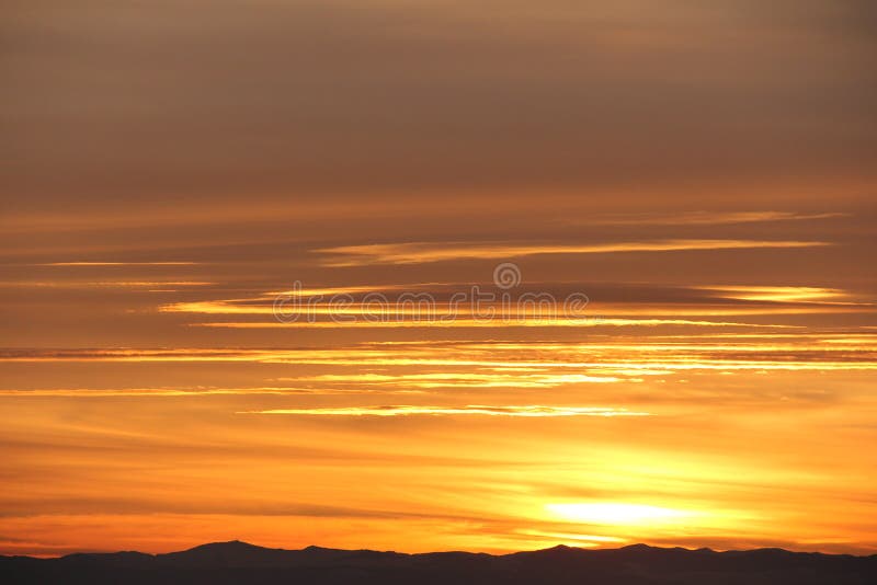The Sun Sets Over the Horizon. Most Yellow Stock Image - Image of color ...