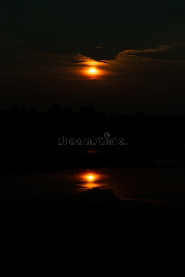 The Sun Sets Under the Water when You Last See the Sun in the Sky Stock ...