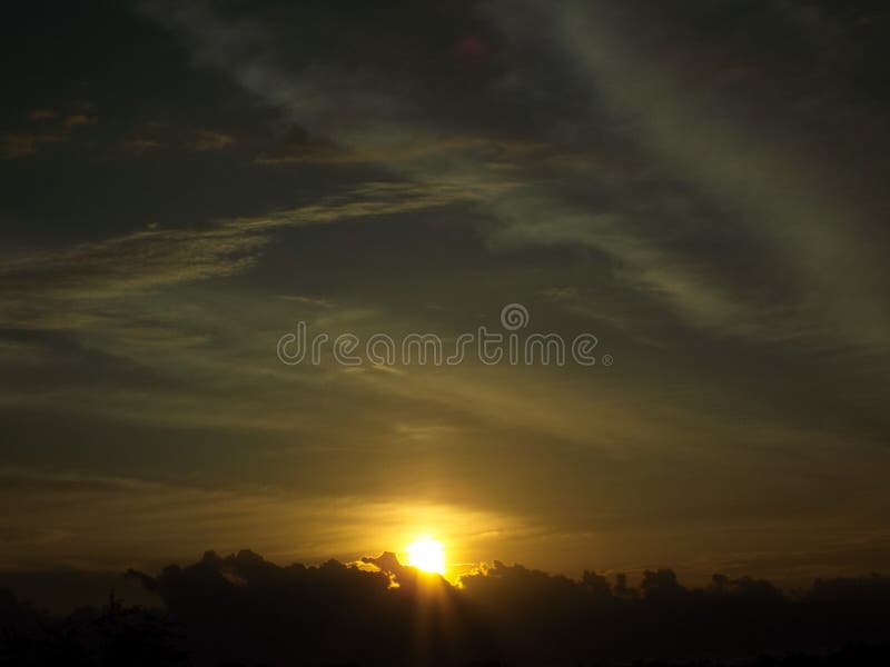 The Sun Sets on the Western Horizon Stock Photo - Image of horizon ...