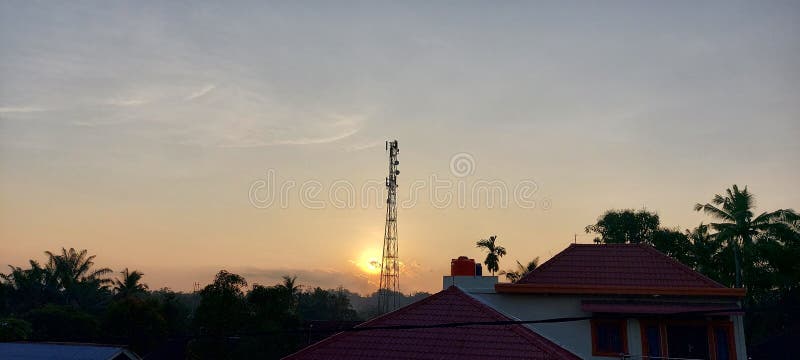 The Sun is almost setting stock photo. Image of dusk - 261606378