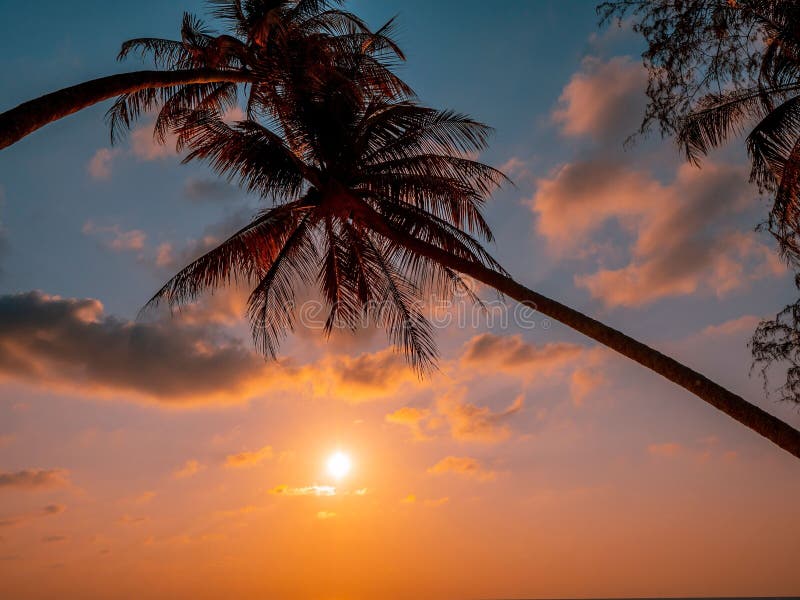 The Sun is Setting at the Beach on this Beautiful Island Stock Image ...
