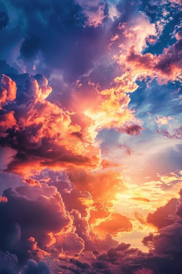 Sun Setting Behind a Dramatic Cloud-filled Sky, Suitable for Various ...