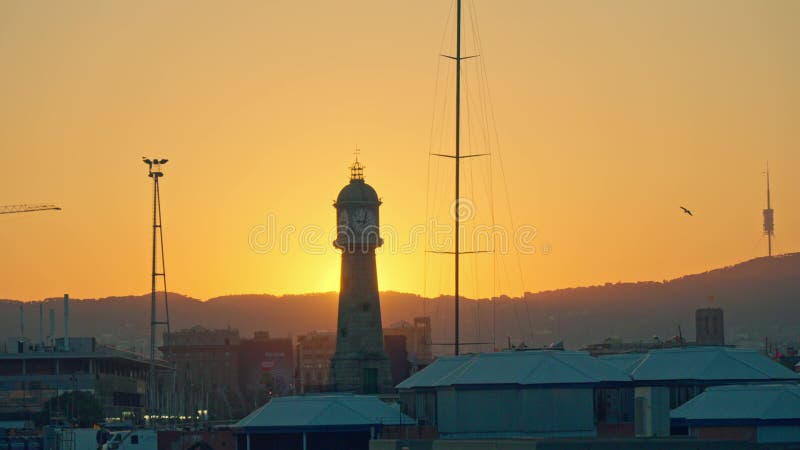 A clock tower at sunset stock footage. Video of scenic - 287953890