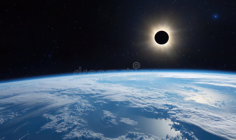 The Sun is Setting on the Horizon, Casting a Shadow on the Earth. Solar ...