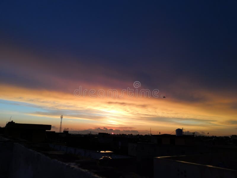 Sun Setting Landscape Night Stock Photo - Image of bird, setting: 148543170