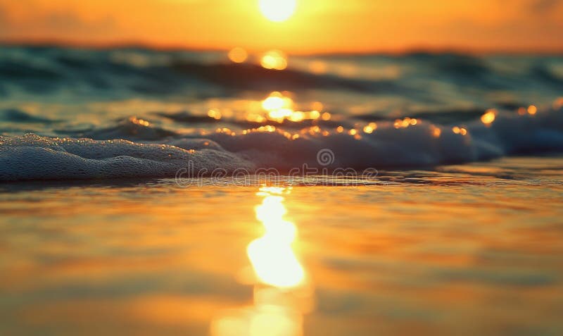 Sun Setting Low on the Horizon Stock Image - Image of coast, landscape ...