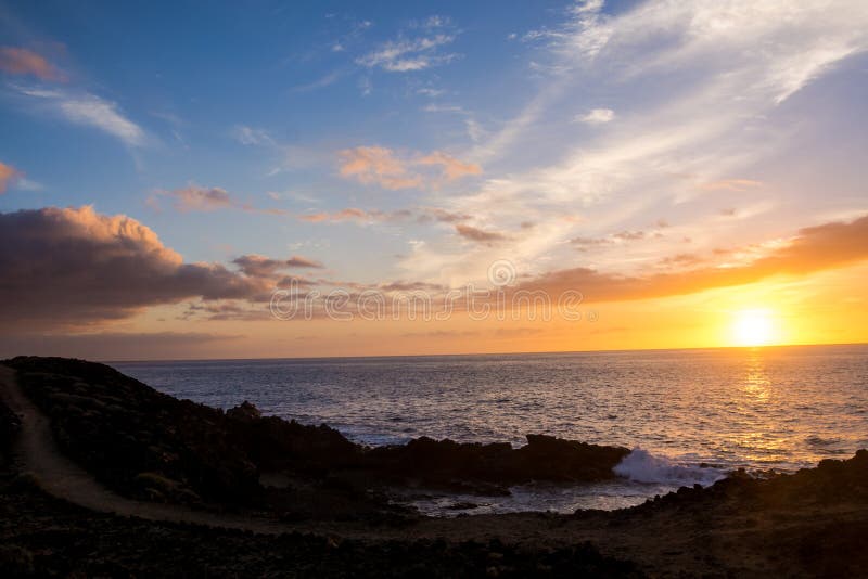 Sun Setting on the Ocean stock photo. Image of nature - 141426840