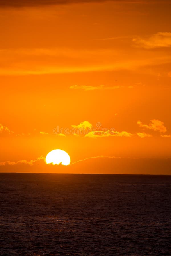 Sun Setting on the Ocean stock photo. Image of tenerife - 145160422