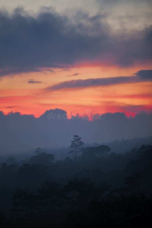 Sun setting over Bali stock image. Image of mountain - 42276573
