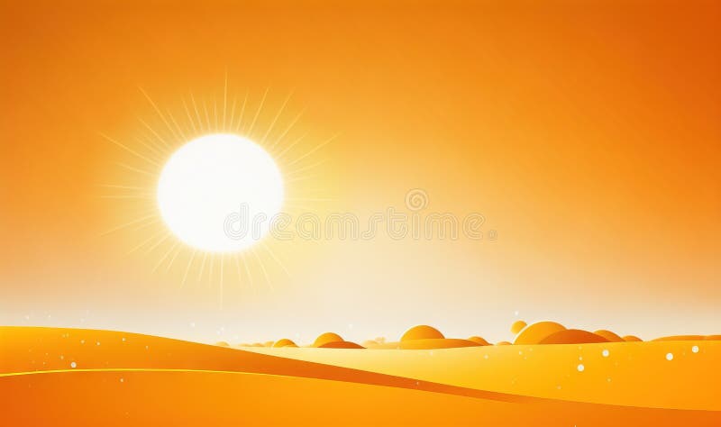 The Sun is Setting Over a Desert Landscape with Rocks and Sand Stock ...