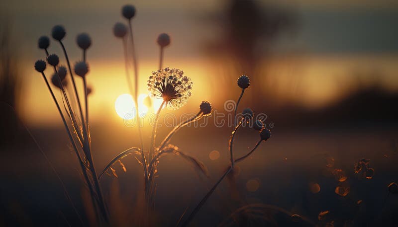 Sun Setting Over Grass Stock Illustrations – 199 Sun Setting Over Grass ...