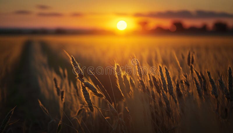 Sun Setting Over Grass Stock Illustrations – 1,005 Sun Setting Over ...