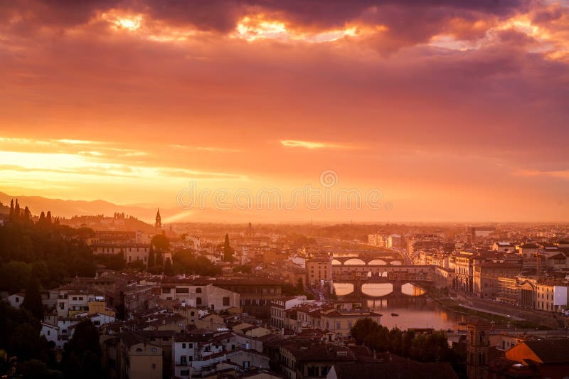 Sun Setting Over Florence 2c Italy Stock Photos - Free & Royalty-Free ...