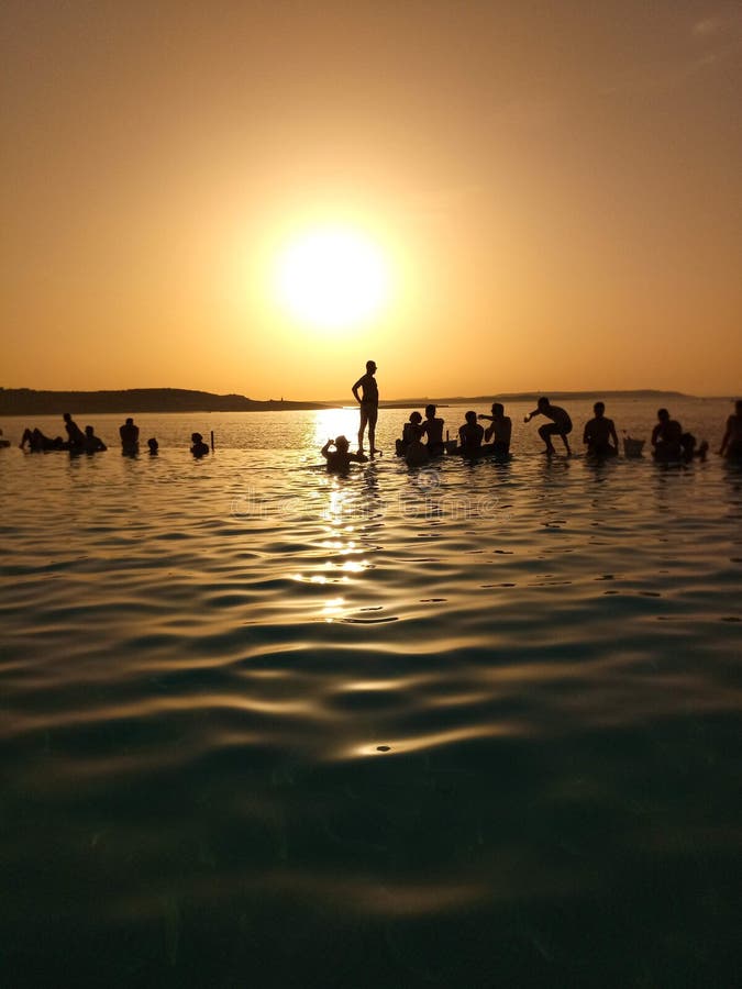 Sunset Over Malta in June during a Pool-party Stock Photo - Image of ...