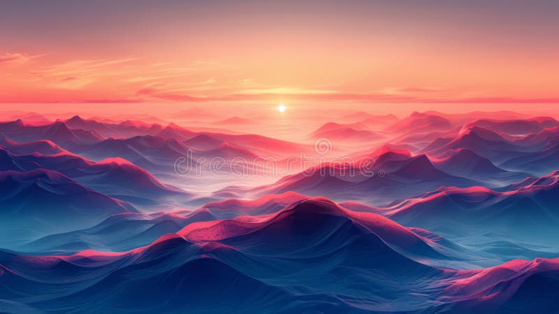 Sun Setting Over Mountain Range Stock Photo - Image of mountain ...