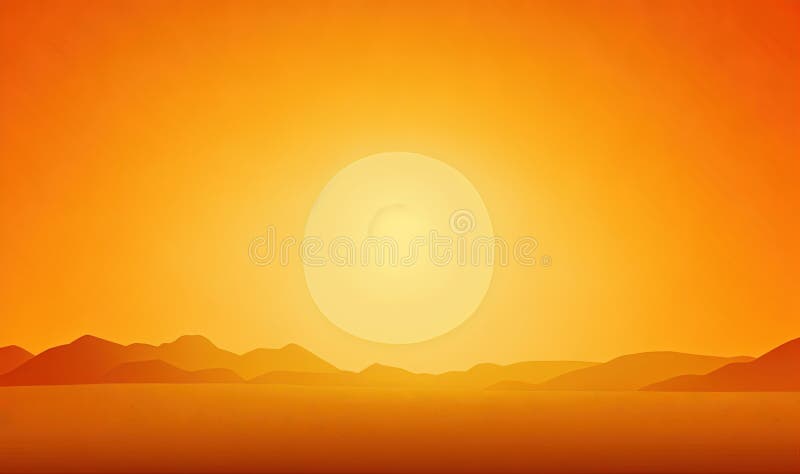 The Sun is Setting Over the Mountains in the Desert Area Stock ...