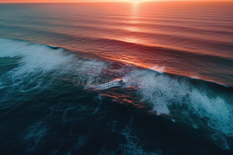 A Surfer Riding a Wave in the Ocean at Stock Illustration ...