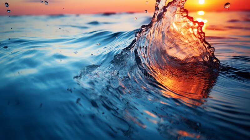 The Sun is Setting Over the Ocean Water Stock Image - Image of serene ...