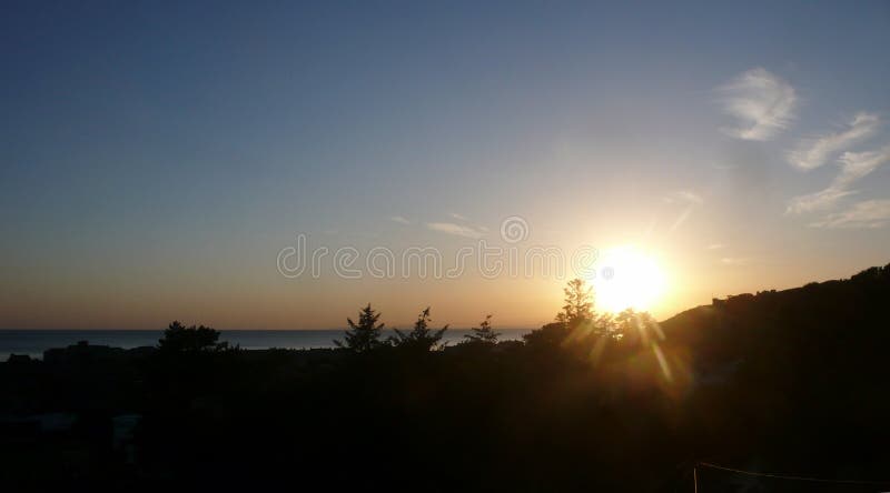 Sunset Over the Hill Version a Stock Photo - Image of sunlight ...