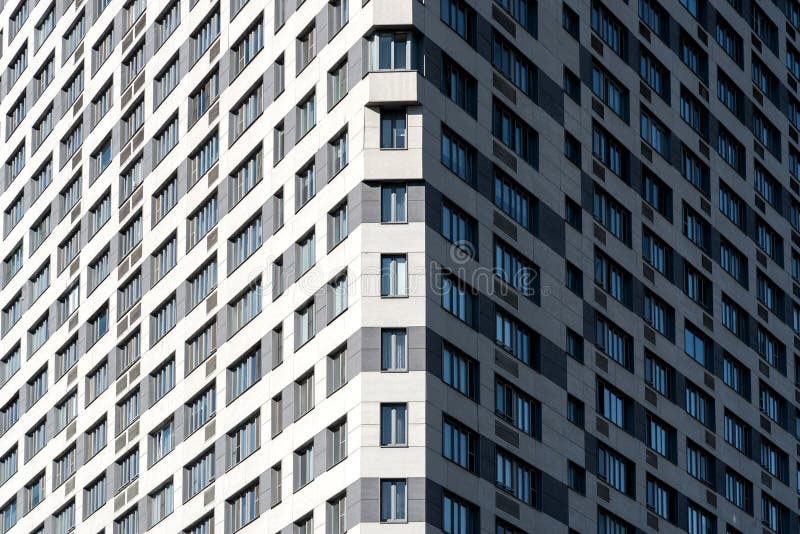 Sun and Shadow on the Facade of a Modern Building, Background. Stock ...