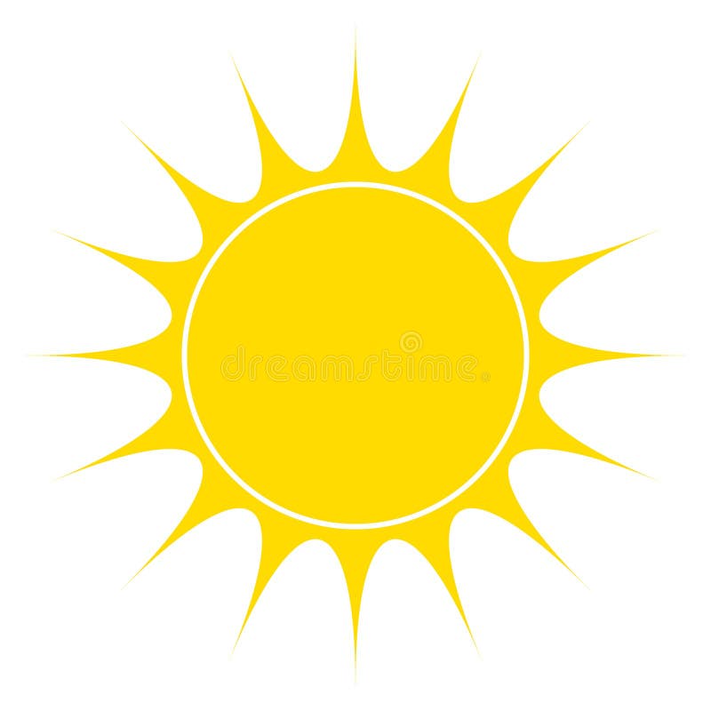 Sun Shape Symbol, Vector Illustration of Simple Yellow Star Stock ...