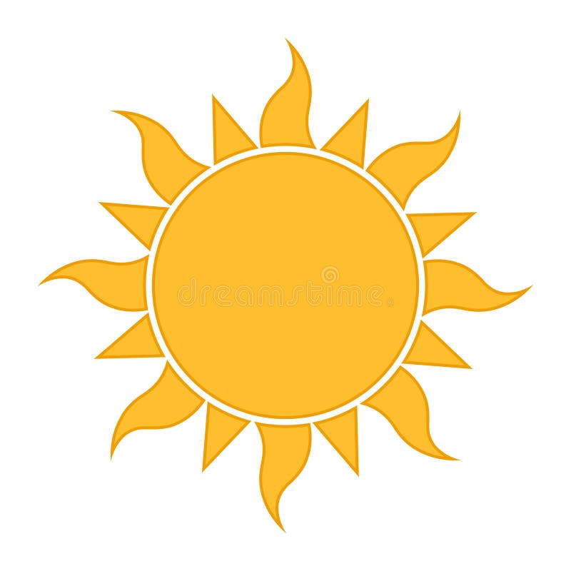 Sun Shape Symbol, Vector Illustration of Simple Yellow Star Stock ...