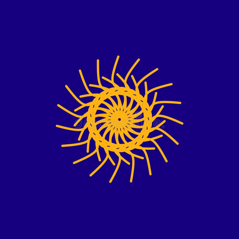 Sun-shaped Logo, Icon or Symbol, on Blue Background Stock Vector ...