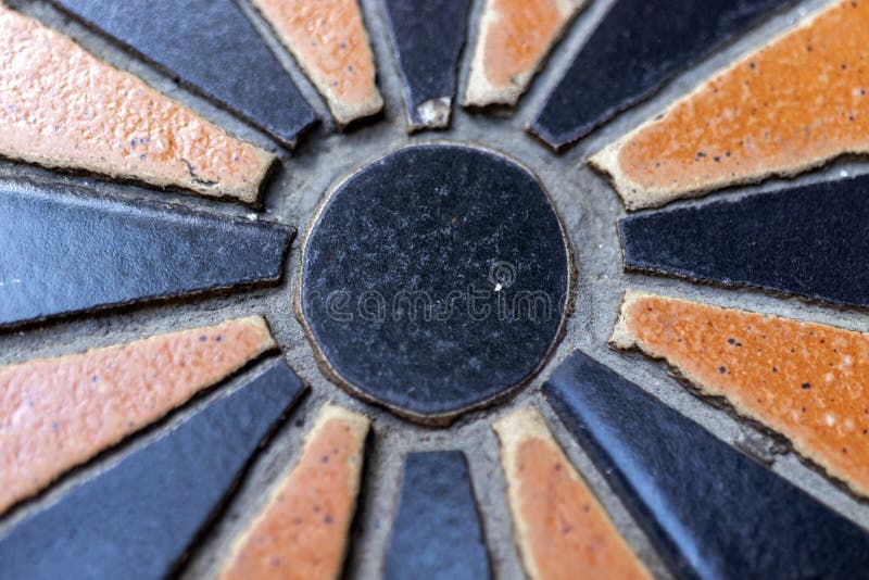 Sun-shaped Texture Pattern Created with Tiles. Stock Image - Image of ...