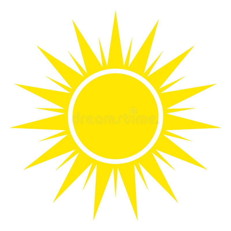Sun with Sharp Rays Flat Style. Sunny Weather Day Stock Vector ...