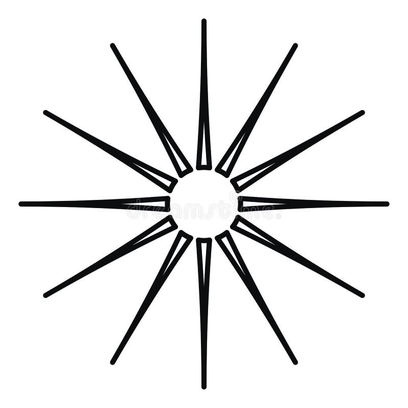 Sun with Sharp Sun Rays, Icon Stock Vector - Illustration of rays ...