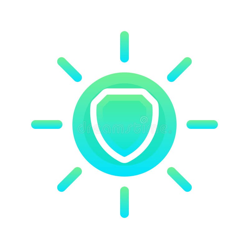 Sun Shield Logo Gradient Design Template Icon Element Stock Vector ...