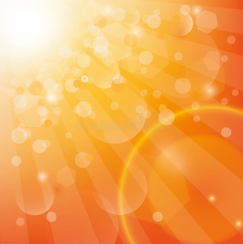 Abstract Orange Background with Sun Light Rays Stock Vector ...
