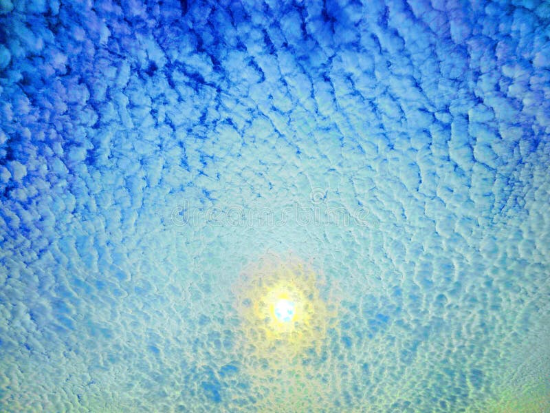 The Sun Shine and Beautiful Cirrocumulus Clouds Full on Blue Sky Stock ...