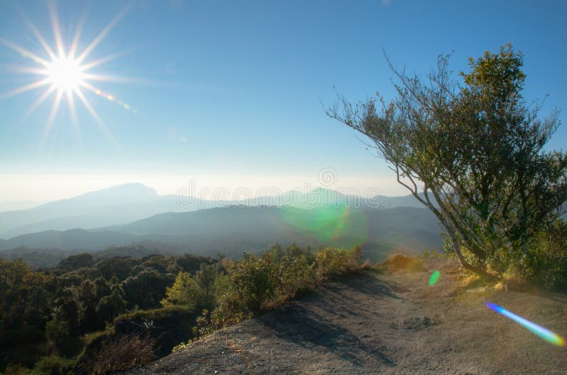 The Sun Shine and Bright Sky Above Cliff Stock Photo - Image of stone ...